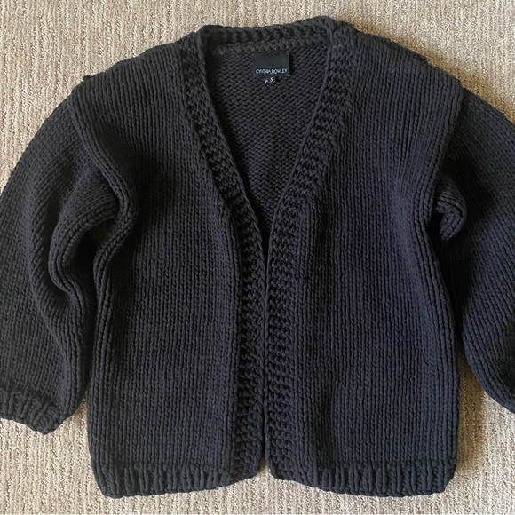Cynthia Rowley | Sweaters | Cynthia Rowley Black Chunky Knit Sweater ...
